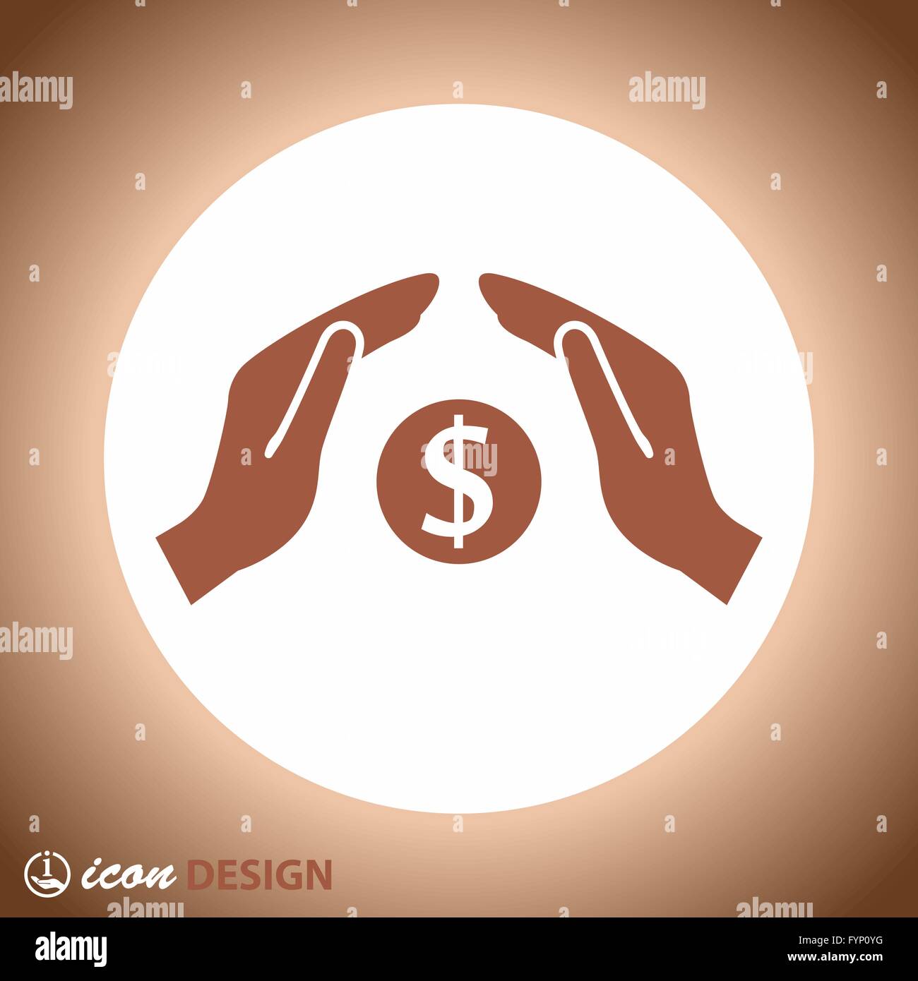 Pictograph of money in hand. Vector concept illustration for design ...