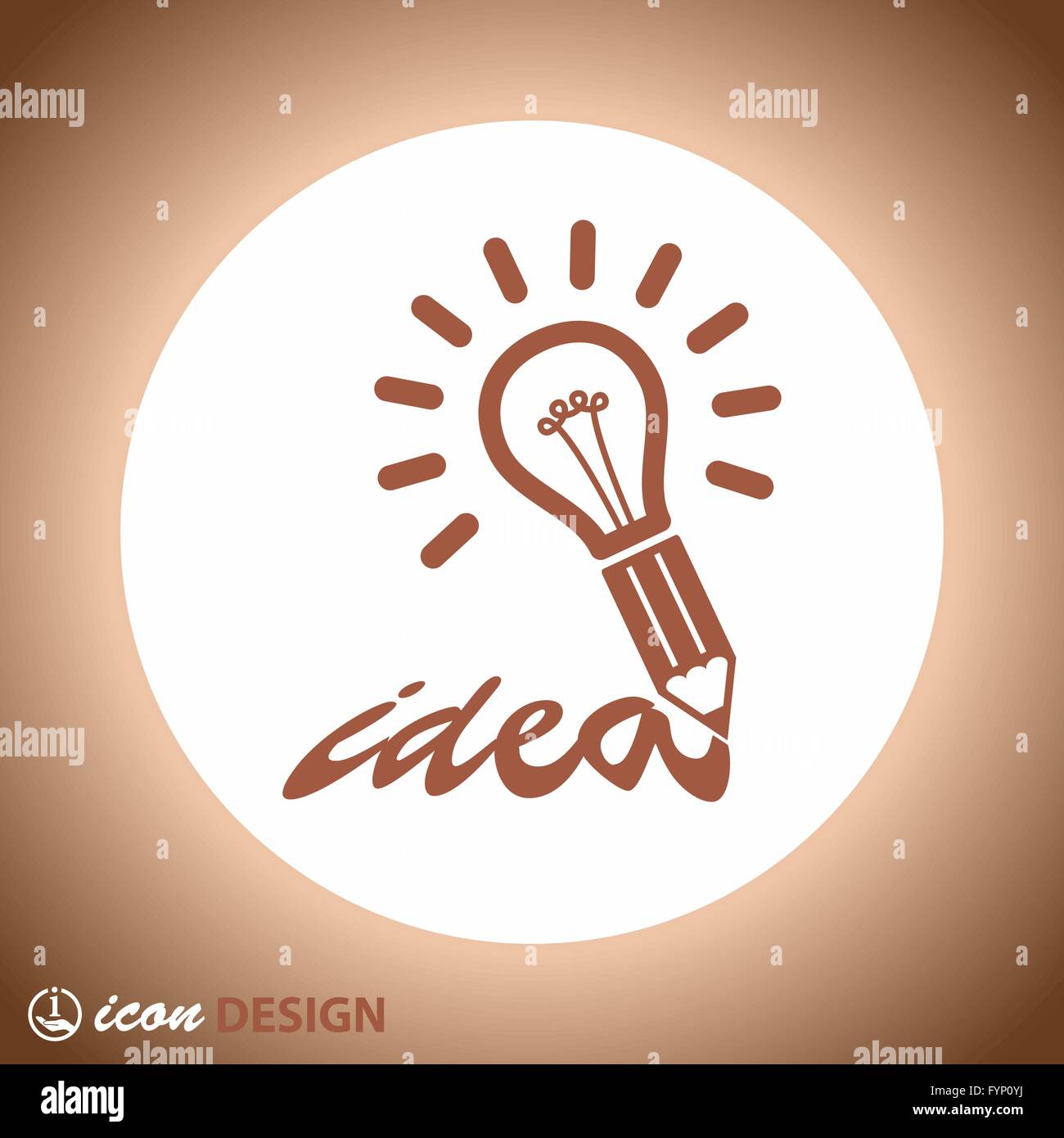 Pictograph of light bulb. Vector concept illustration for design. Eps ...