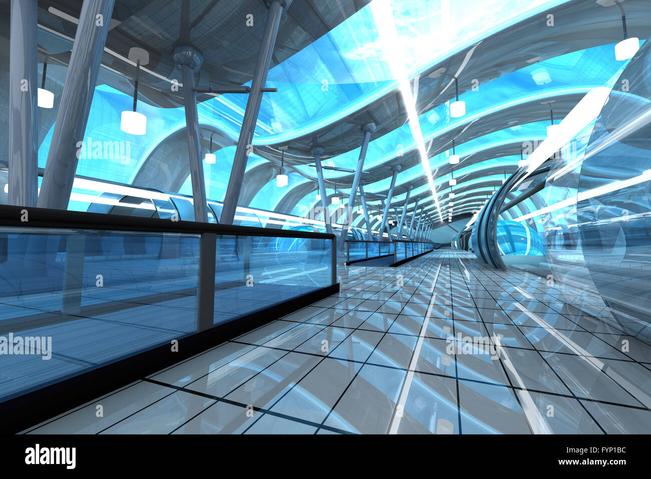 Futuristic Subway Station Stock Photo - Alamy
