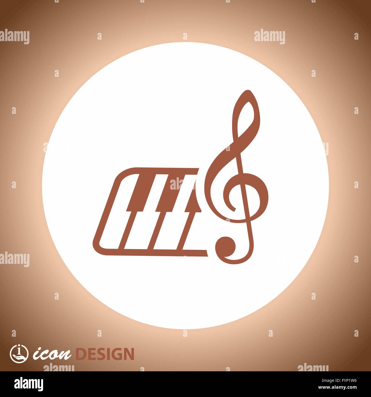 Pictograph of music key and keyboard. Vector concept illustration for ...