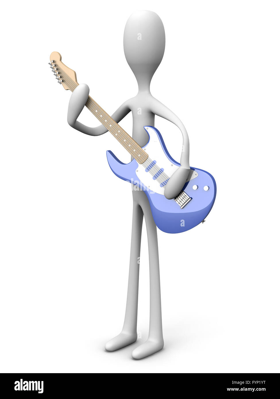 Cartoon character with a guitar Stock Photo - Alamy