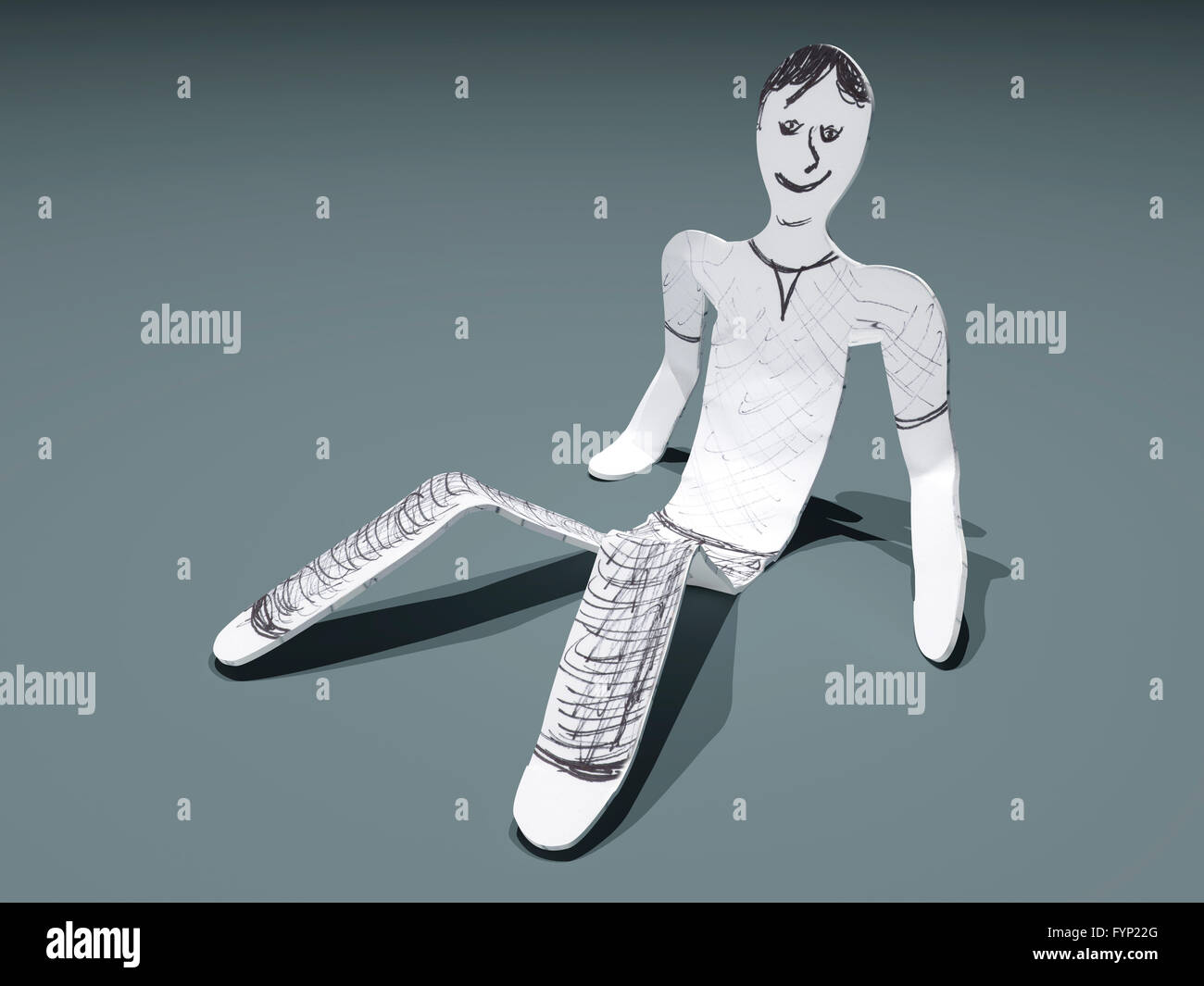 Sitting paper guy Stock Photo - Alamy