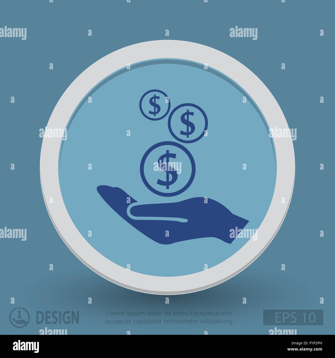 Pictograph of money in hand. Vector concept illustration for design ...