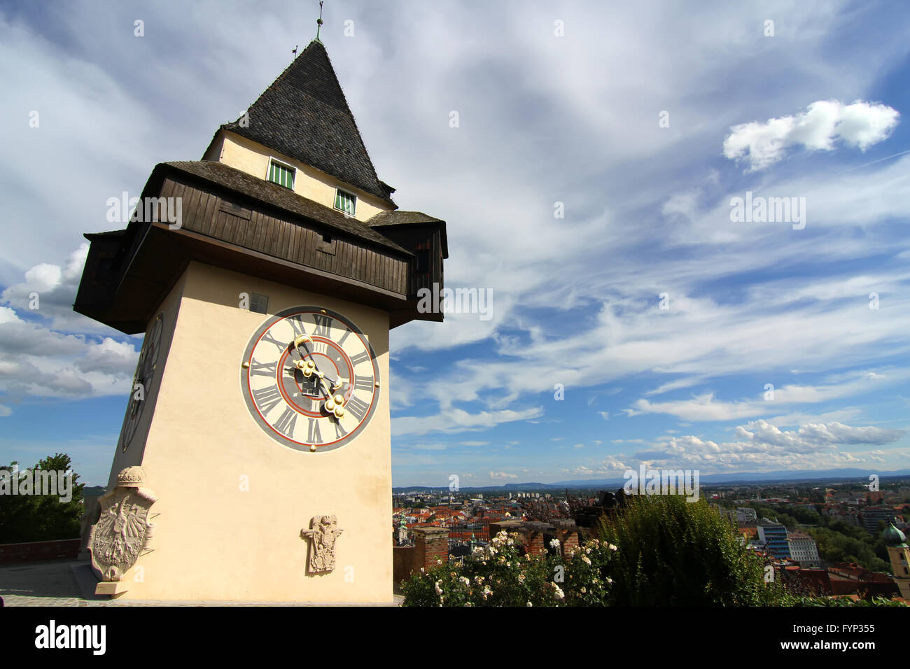 The Clock tower in Graz Stock Photo - Alamy
