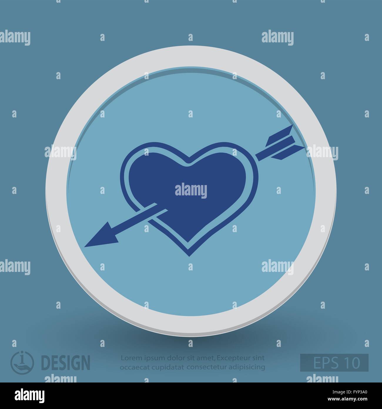 Pictograph of heart with arrow. Vector concept illustration for design ...