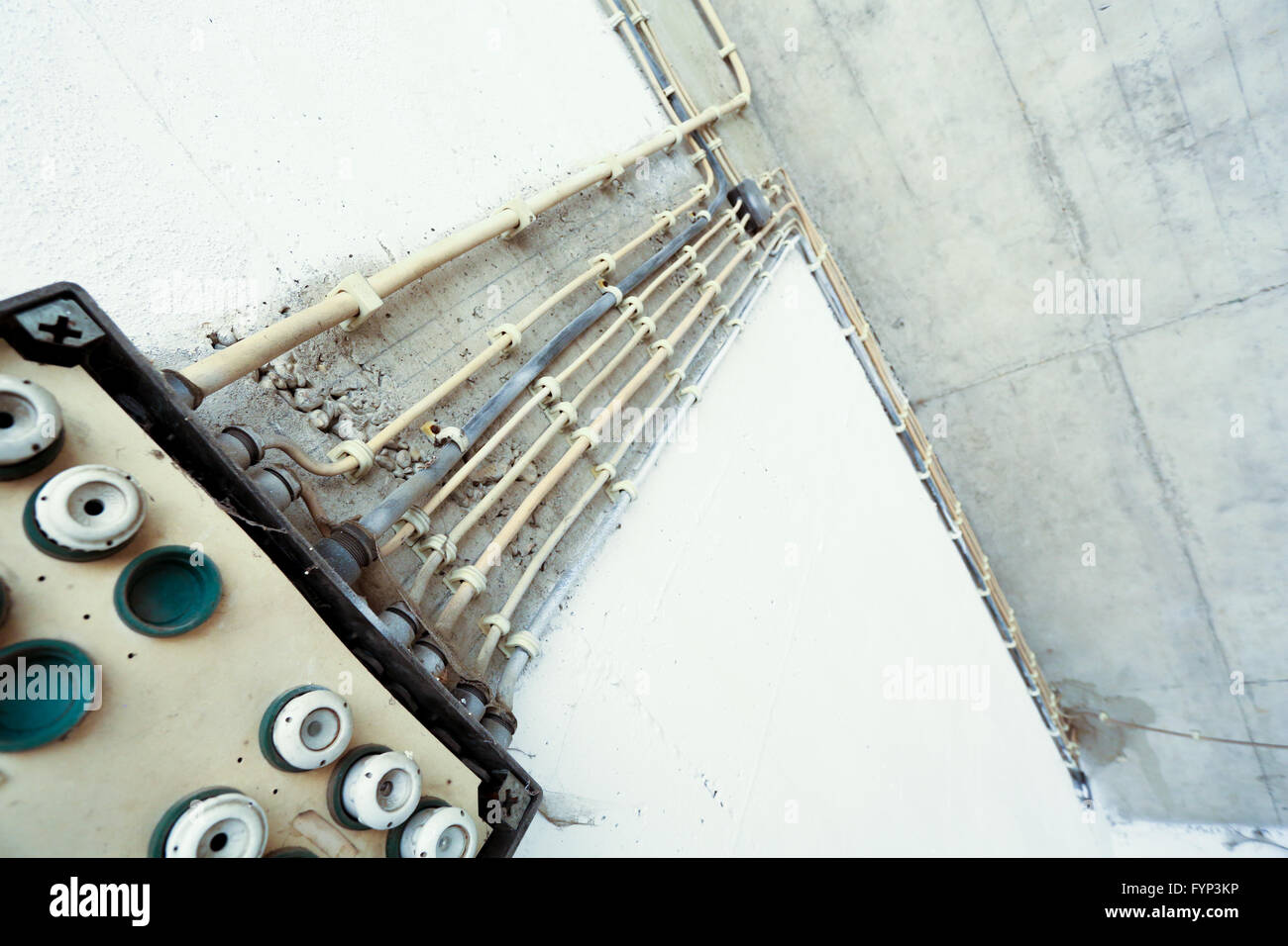 Old electricity installation Stock Photo - Alamy