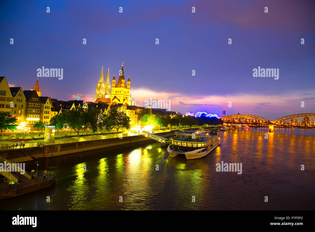Cologne at night Stock Photo - Alamy