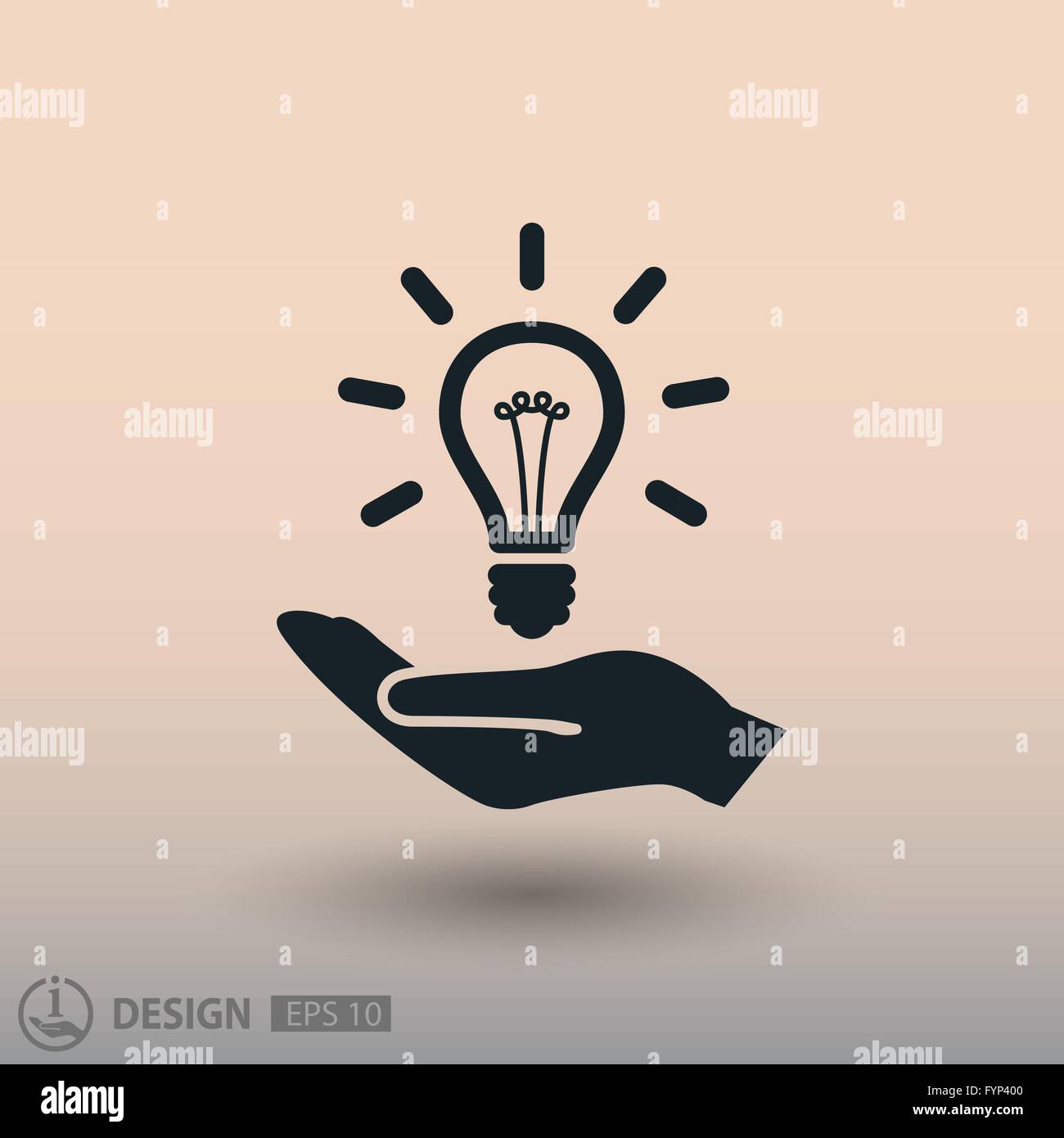 Pictograph of light bulb. Vector concept illustration for design. Eps ...