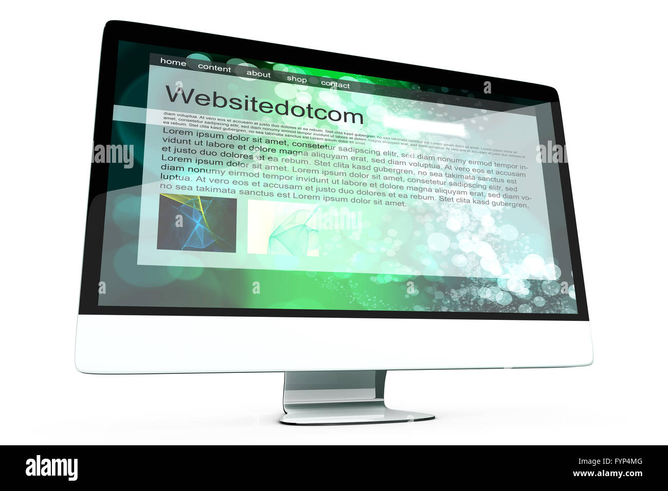 All in one Computer showing a generic website Stock Photo - Alamy
