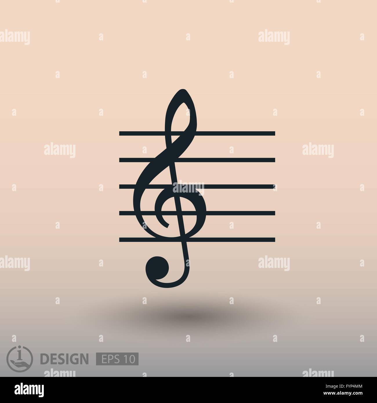 Pictograph of music key. Vector concept illustration for design. Eps 10 ...