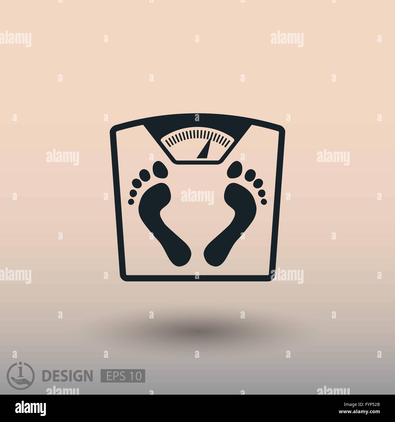 Pictograph of bathroom scale with footprints. Vector concept ...