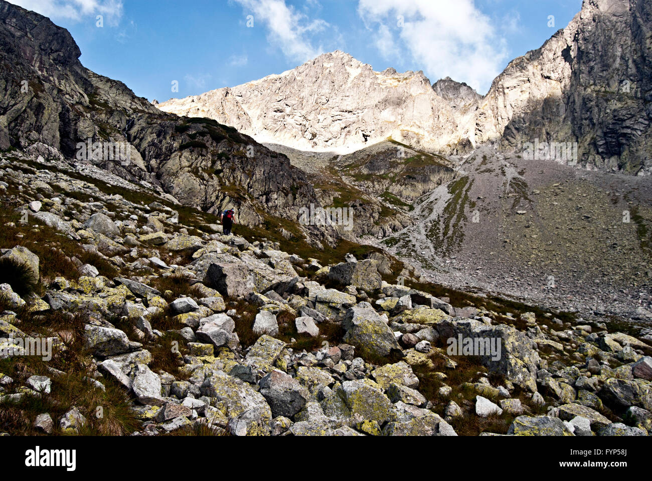 Mala Zmrzla dolina mountain valley and Kolovy stit mountain peak in ...