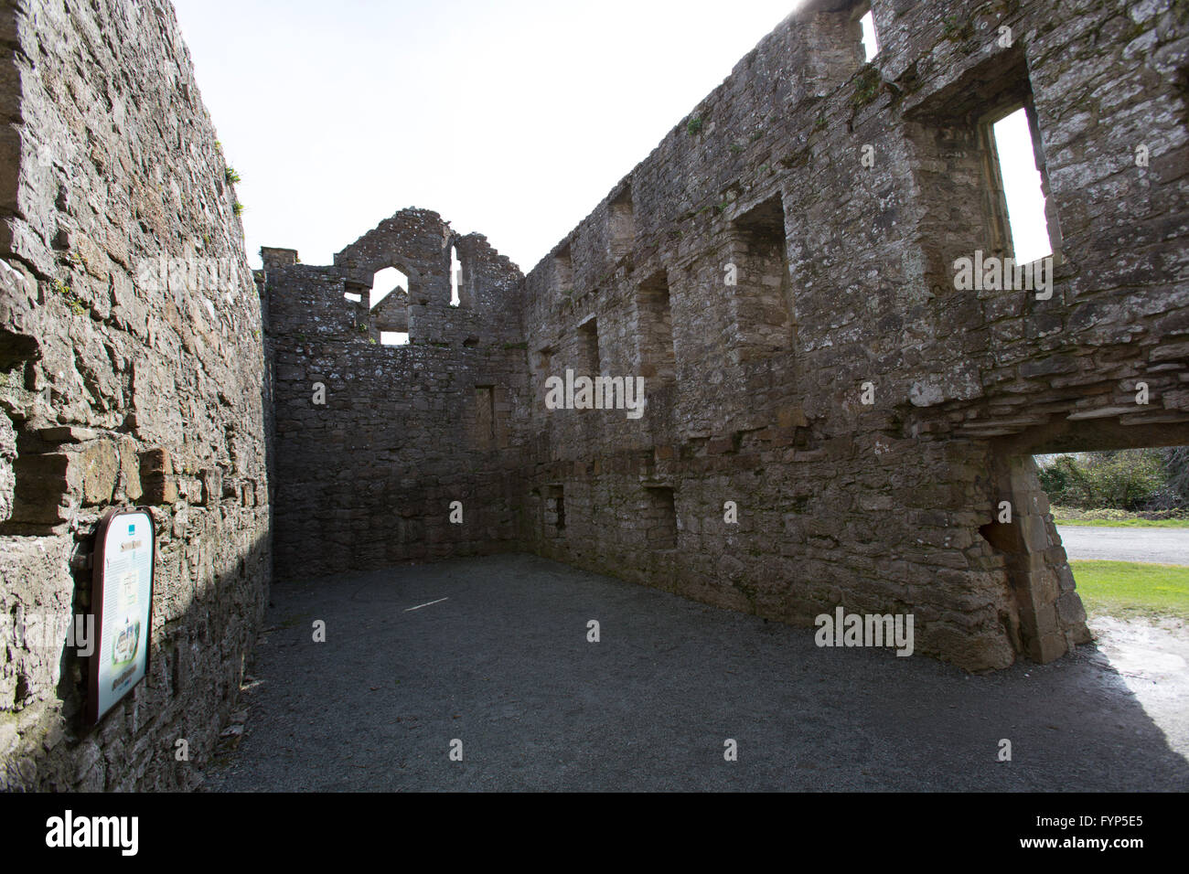 Penmon Priory, Wales. Internal view of the 13th century Penmon Priory ...