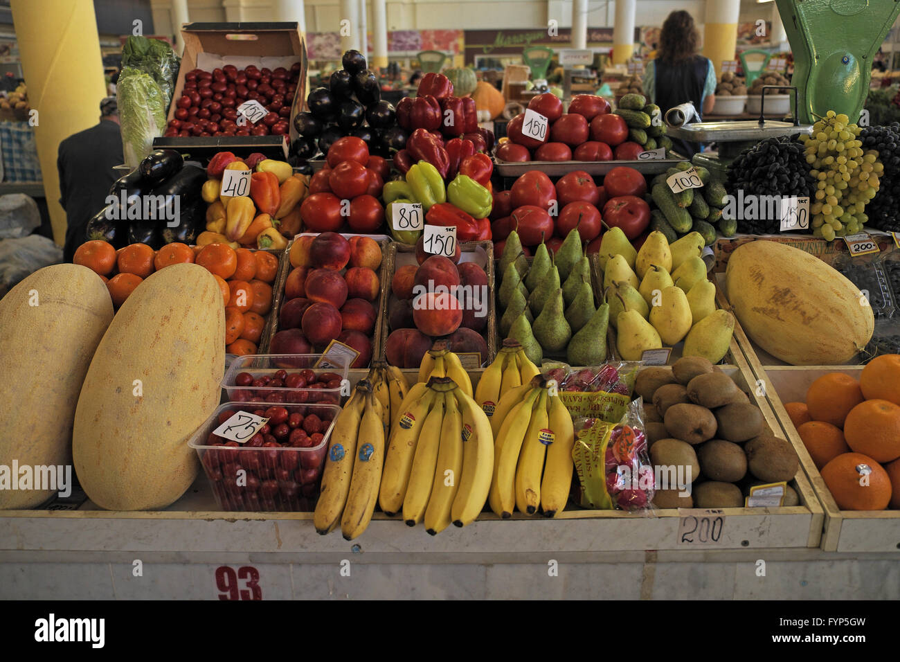 Fruit and vegetables in a covered market, Yaroslavl, Russia Stock Photo ...