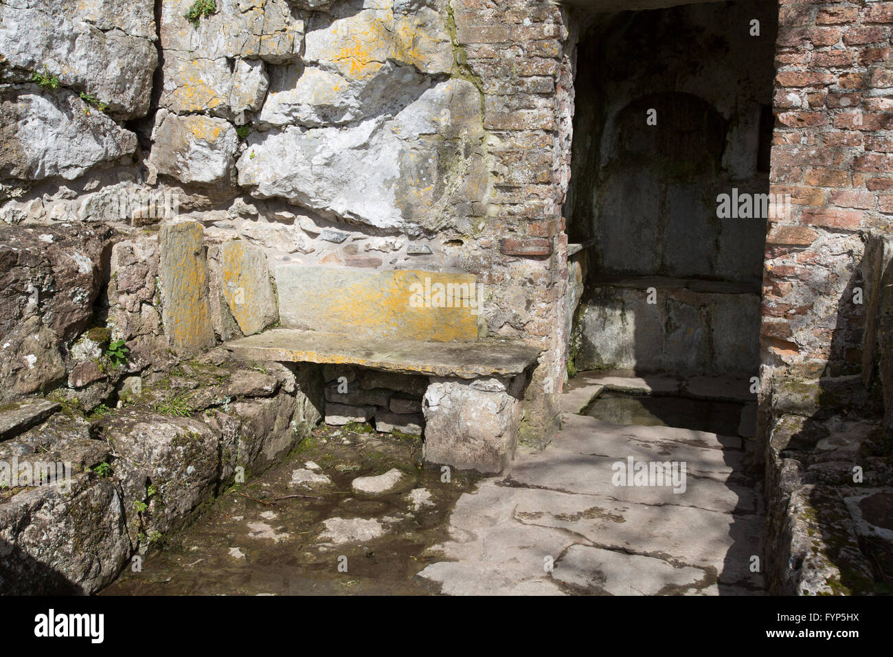 Penmon Priory, Wales. Picturesque view of St Seiriol's Well, located at ...