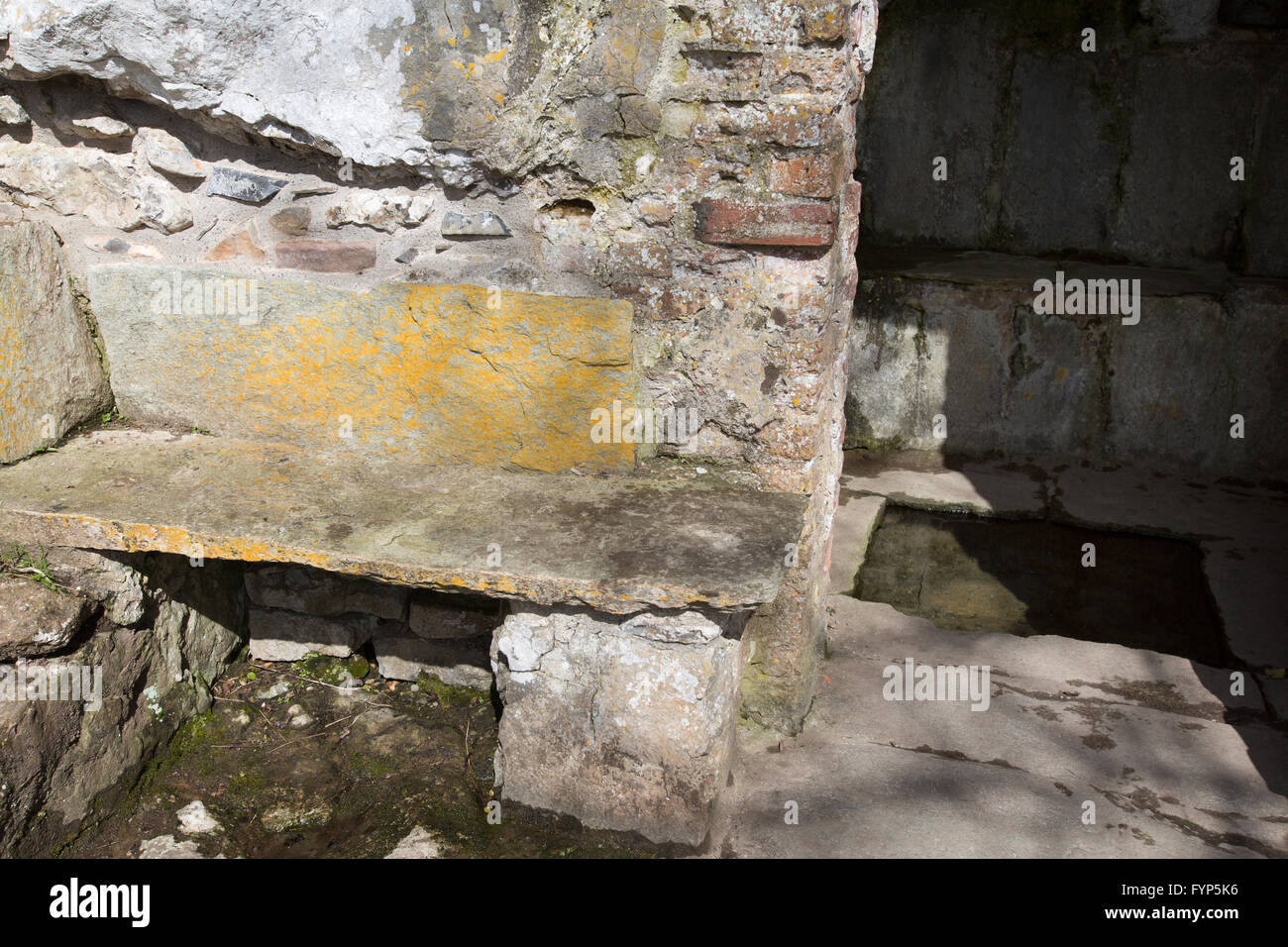 Penmon Priory, Wales. Picturesque view of St Seiriol's Well, located at ...