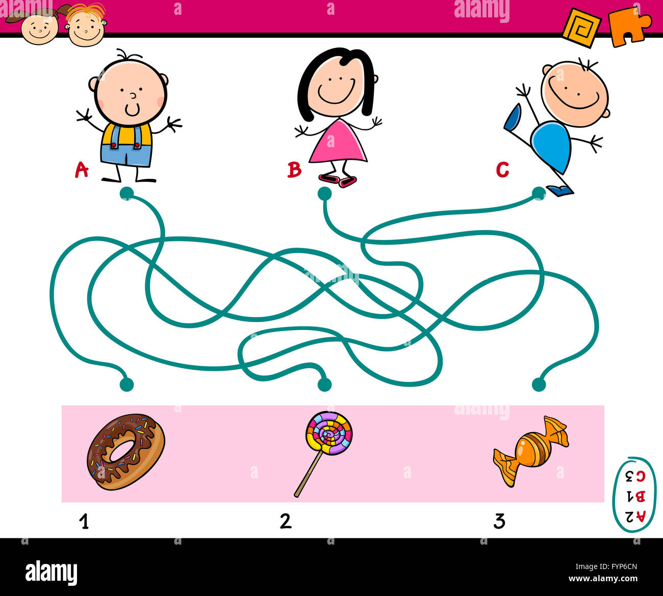 labyrinth puzzle educational task Stock Photo - Alamy