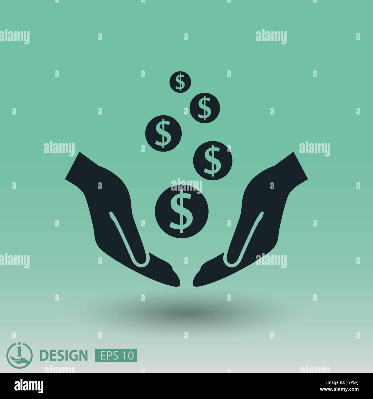Pictograph of money in hand. Vector concept illustration for design ...