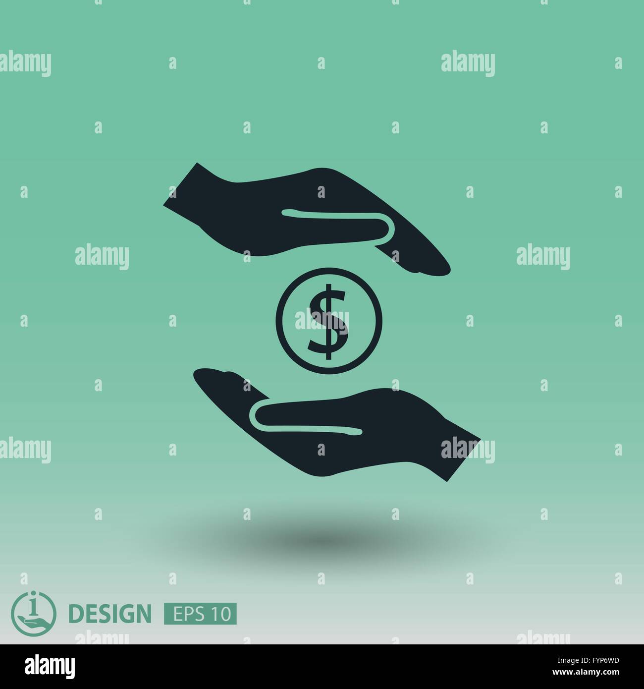 Pictograph of money in hand. Vector concept illustration for design ...