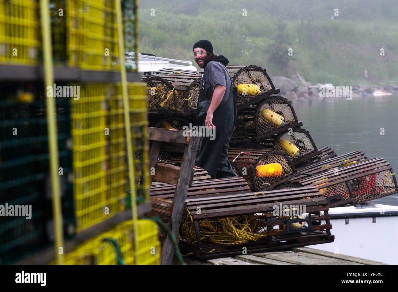Lobster Fisherman in Atlantic Canada. Englishtown Stock Photo - Alamy