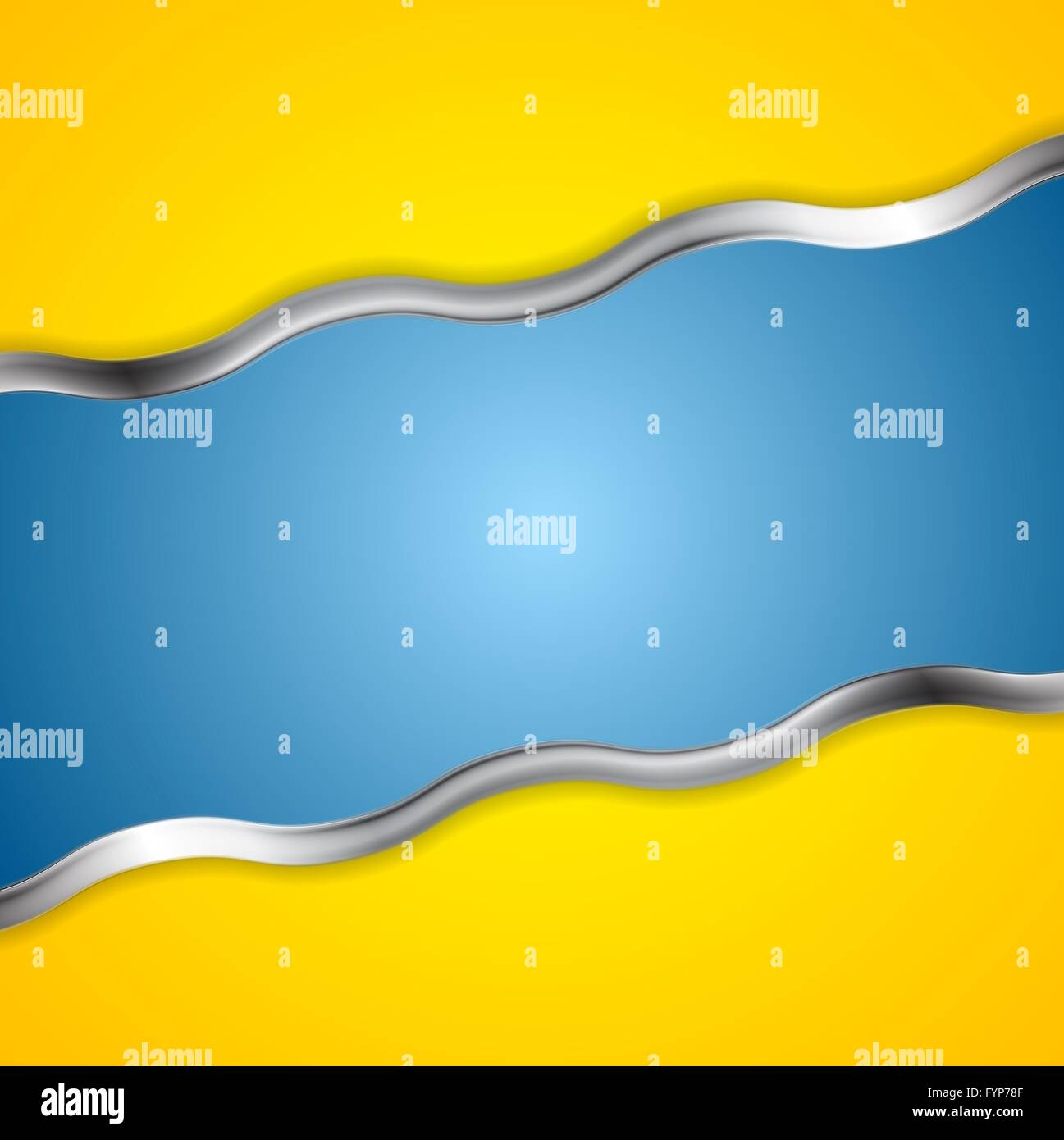 Yellow blue contrast background with metal waves Stock Photo - Alamy