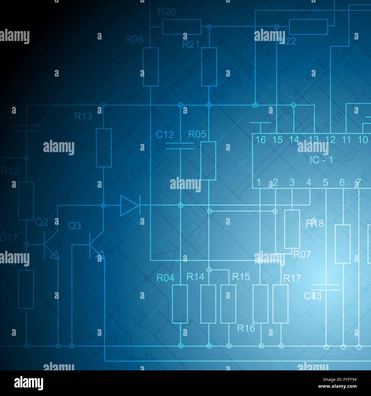 Electrical scheme tech vector background Stock Photo - Alamy