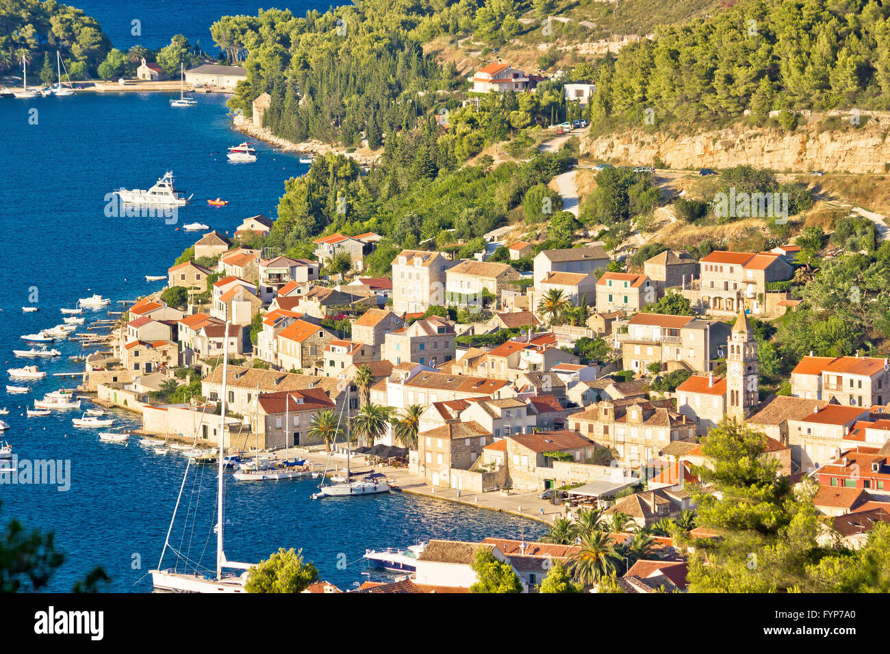 Town of Vis aerial view Stock Photo - Alamy