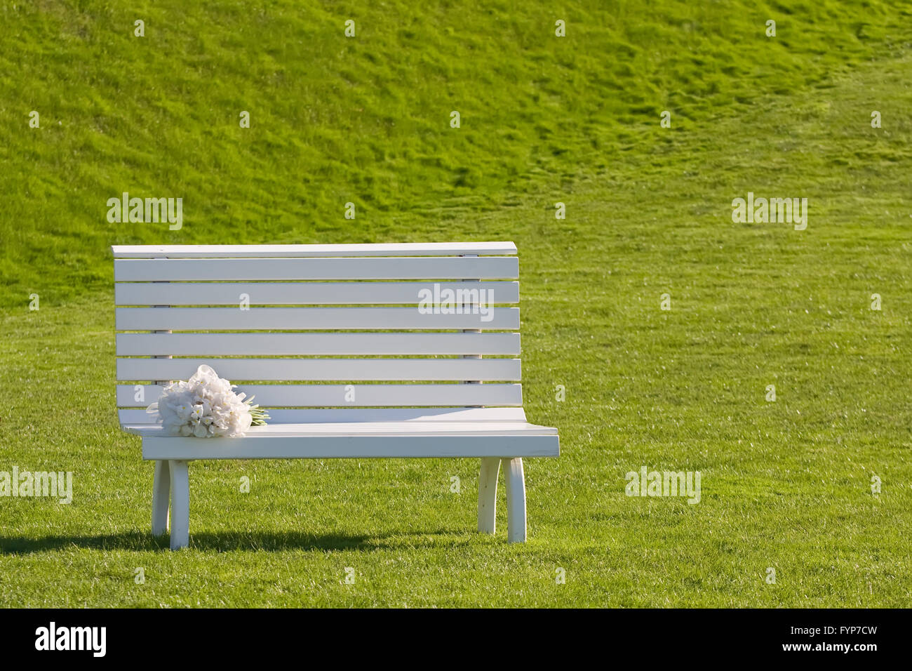 White bench seats hi-res stock photography and images - Alamy