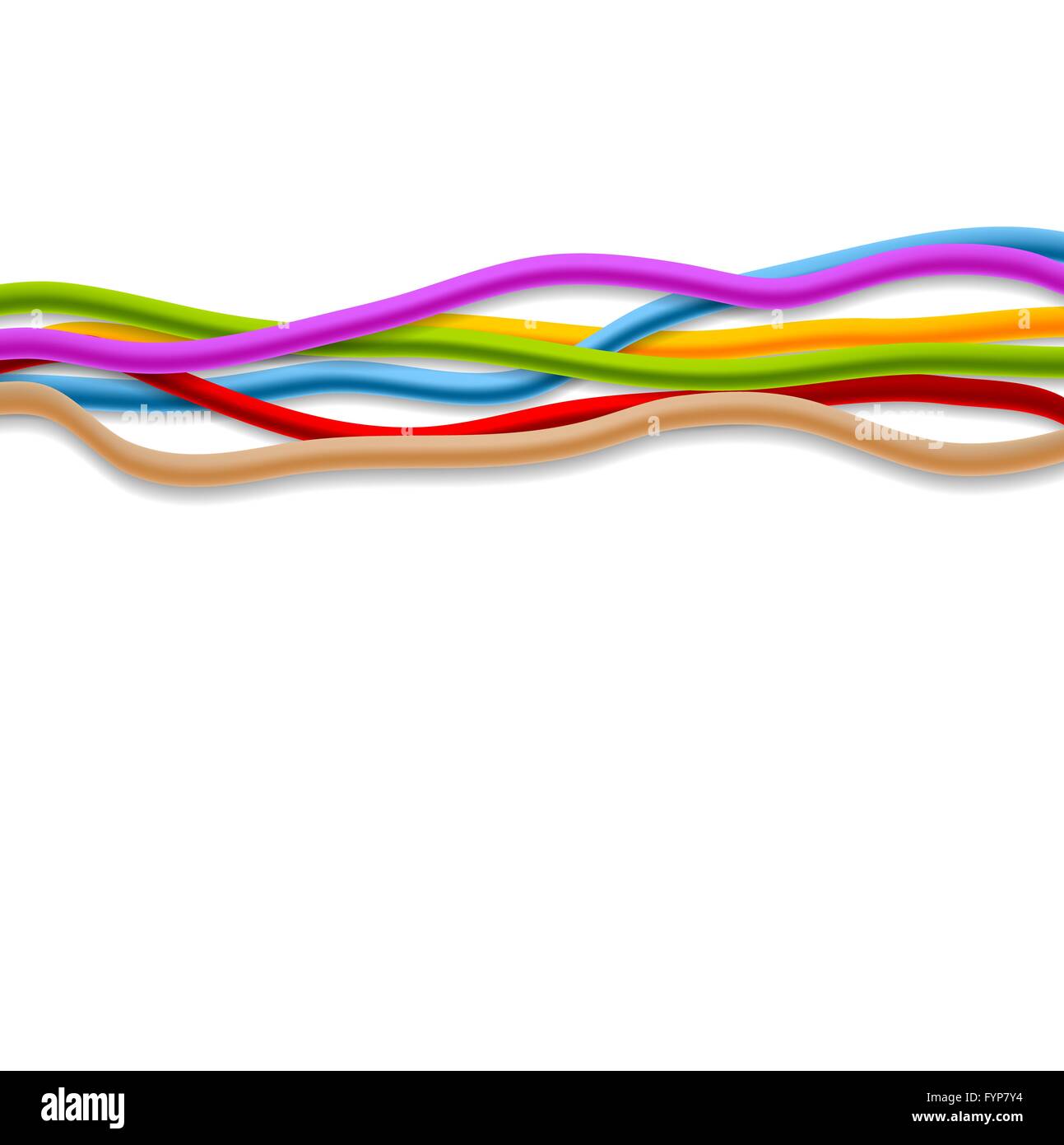 Isolated colorful vector wires on white background Stock Photo - Alamy