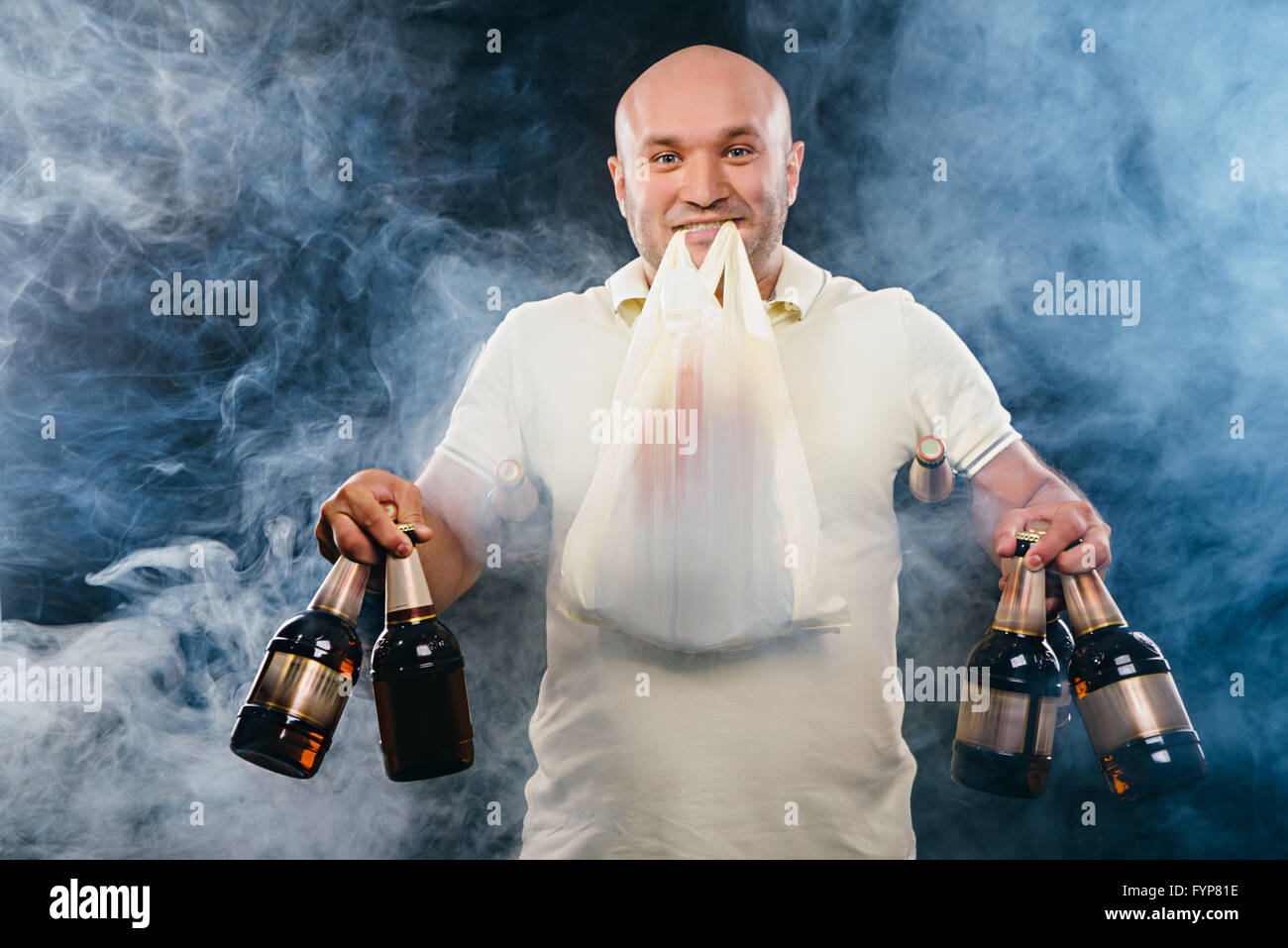 happy man with a beer Stock Photo - Alamy