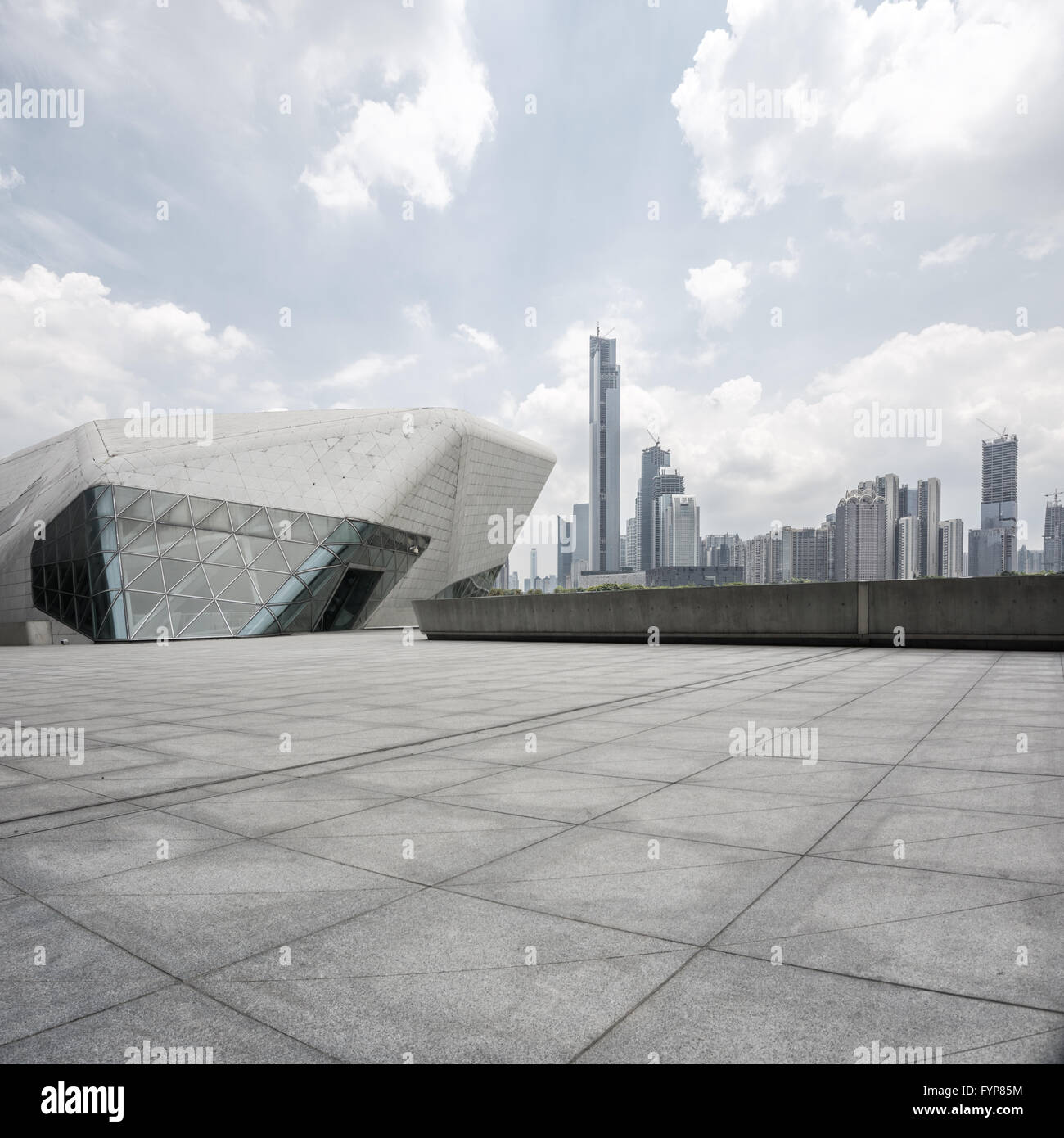 modern museum, square and skyscrapers Stock Photo - Alamy