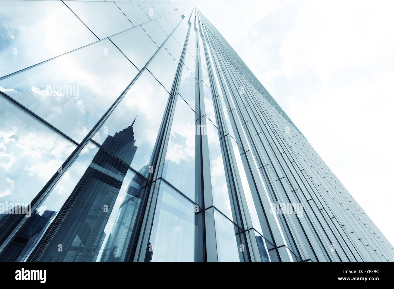 landmarks reflection on glass walls of skyscrapers Stock Photo - Alamy