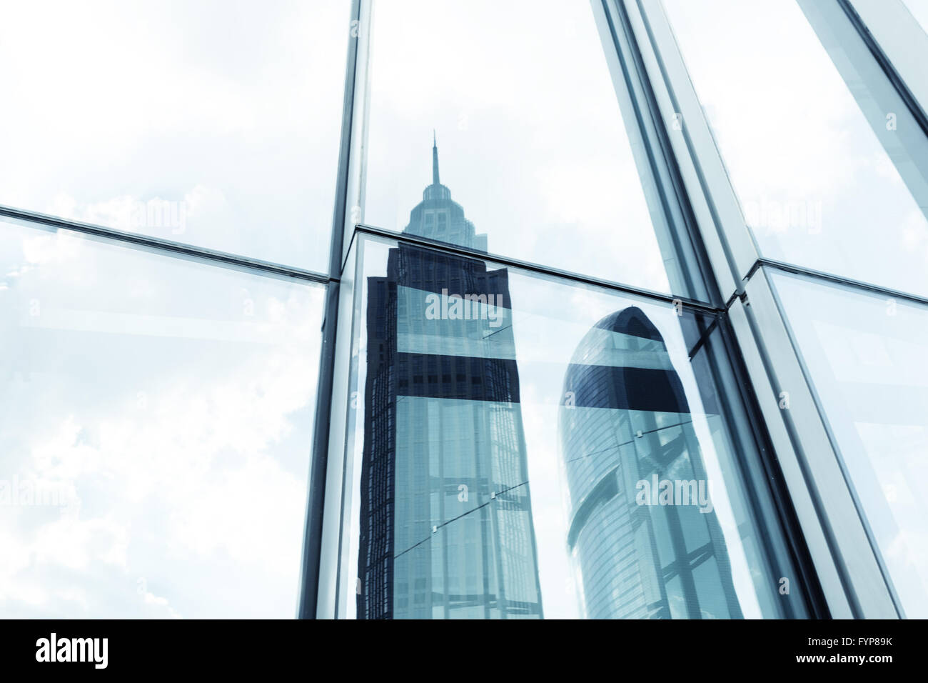 Reflection of skyscrapers and landmarks hi-res stock photography and ...