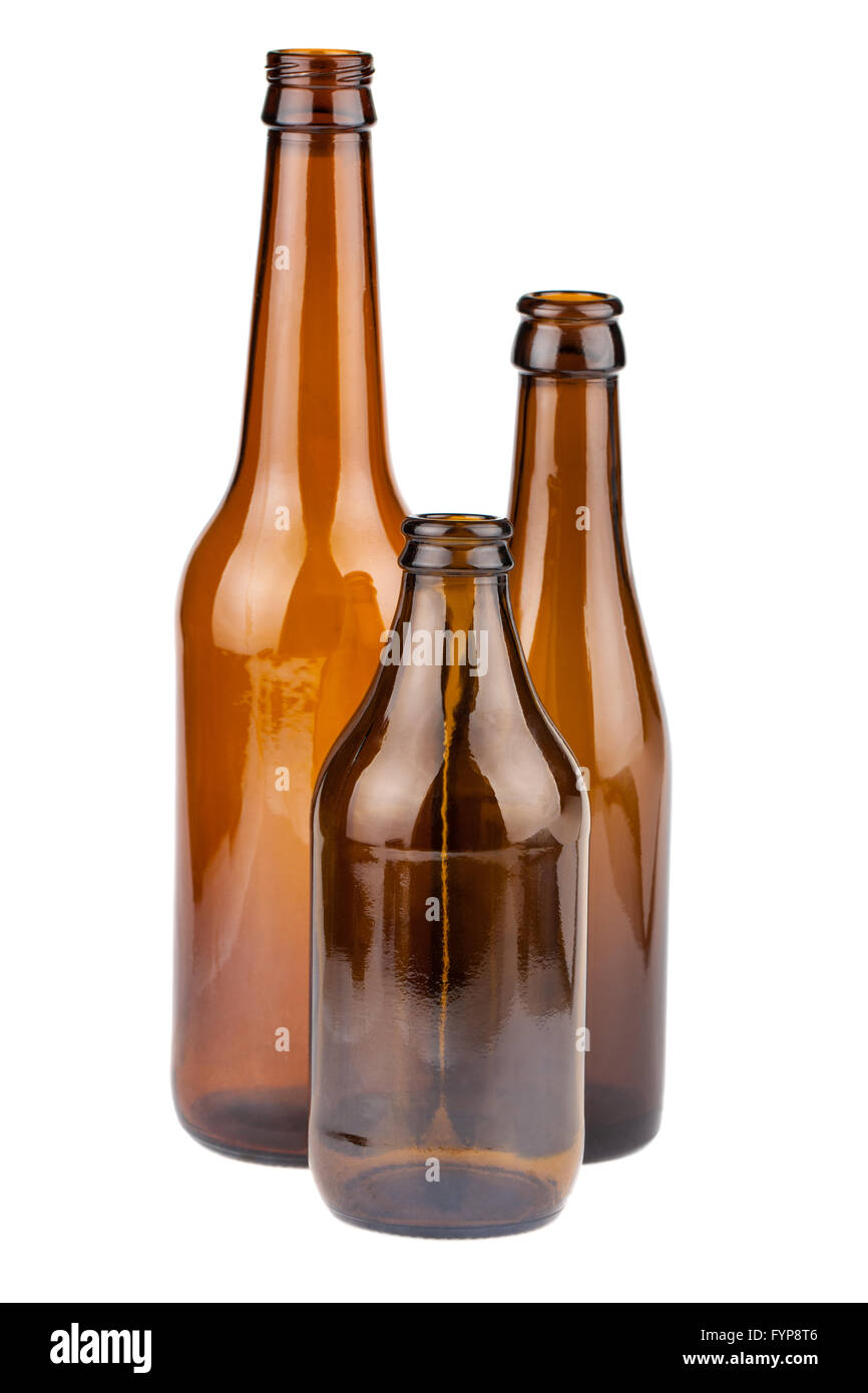 Three transparent glass bottles hi-res stock photography and images - Alamy