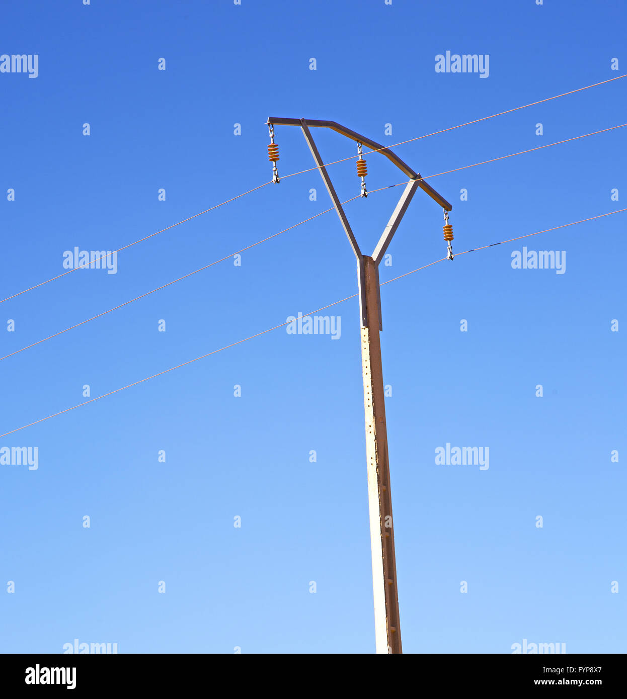 utility pole in africa morocco energy and distribution pylon Stock ...