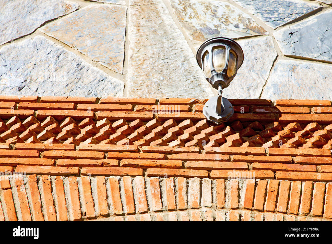 rocks stone and red street lamp Stock Photo - Alamy