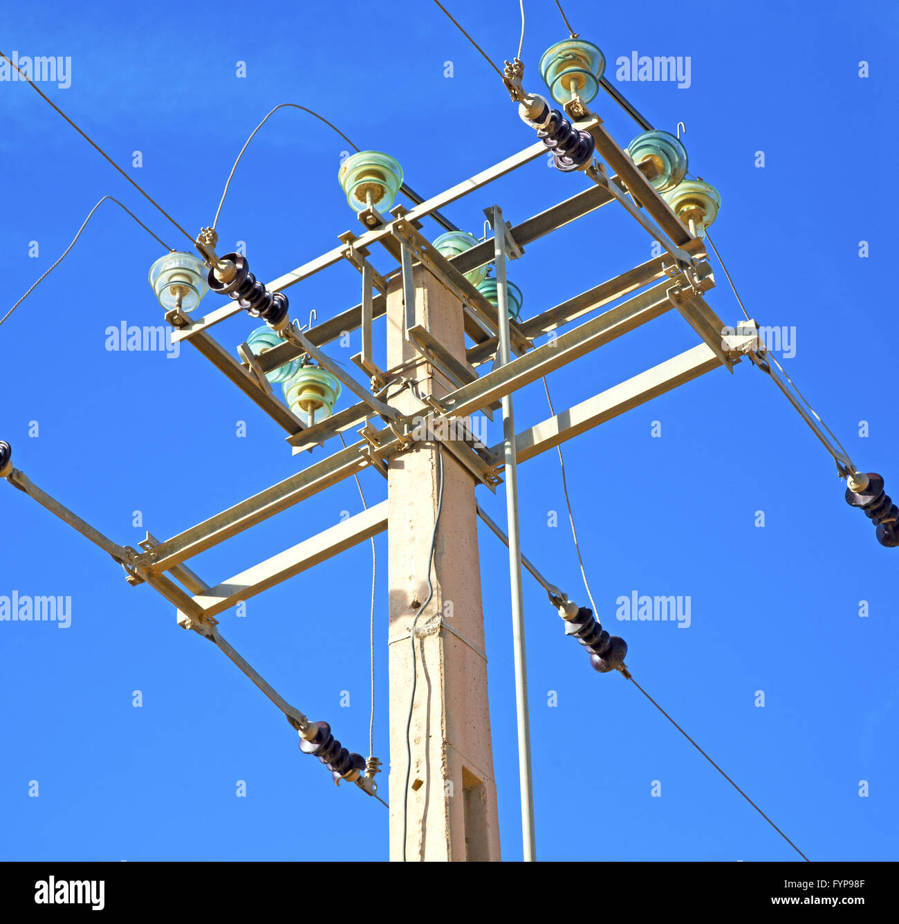 utility pole in africa morocco energy and distribution pylon Stock ...