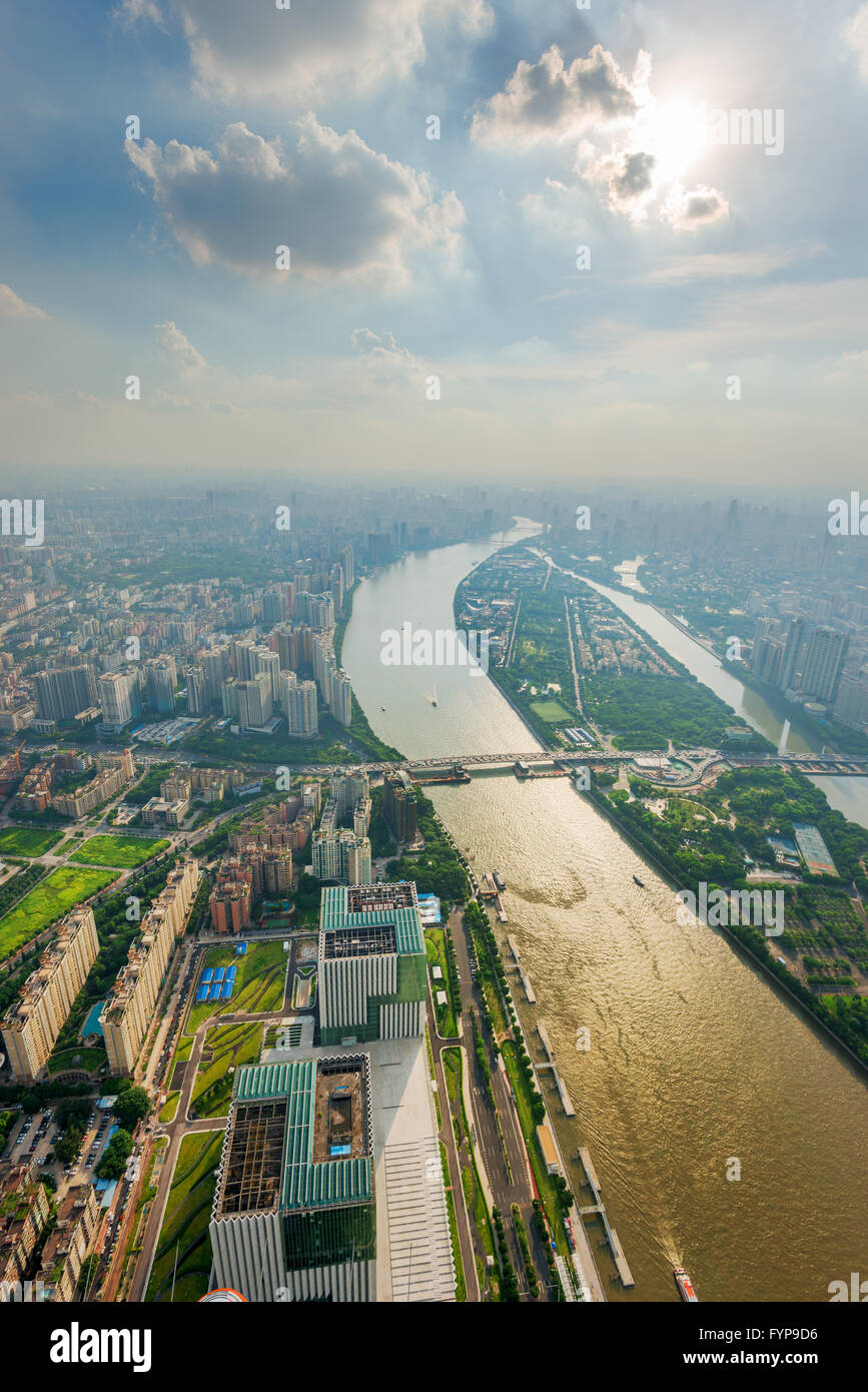 panorama of skyscrapers and a river Stock Photo - Alamy