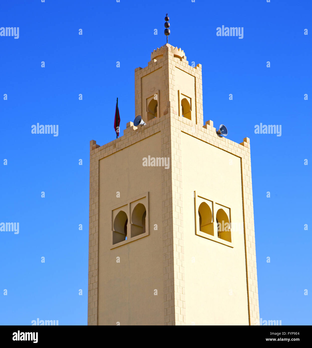 the history symbol in morocco africa minaret religion and blue sky ...