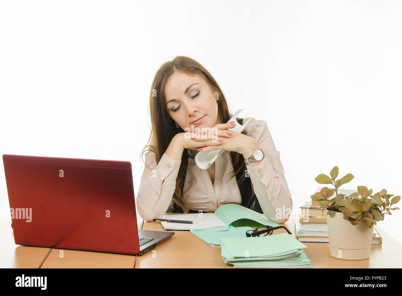 The teacher fell asleep at your desk Stock Photo - Alamy