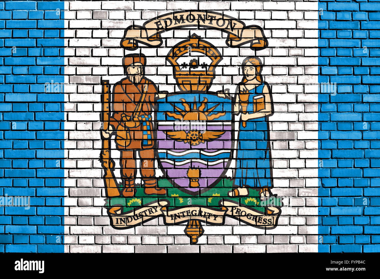 flag of Edmonton painted on brick wall Stock Photo - Alamy
