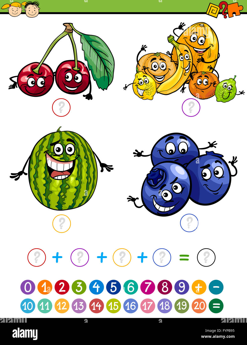 math task cartoon illustration Stock Photo - Alamy