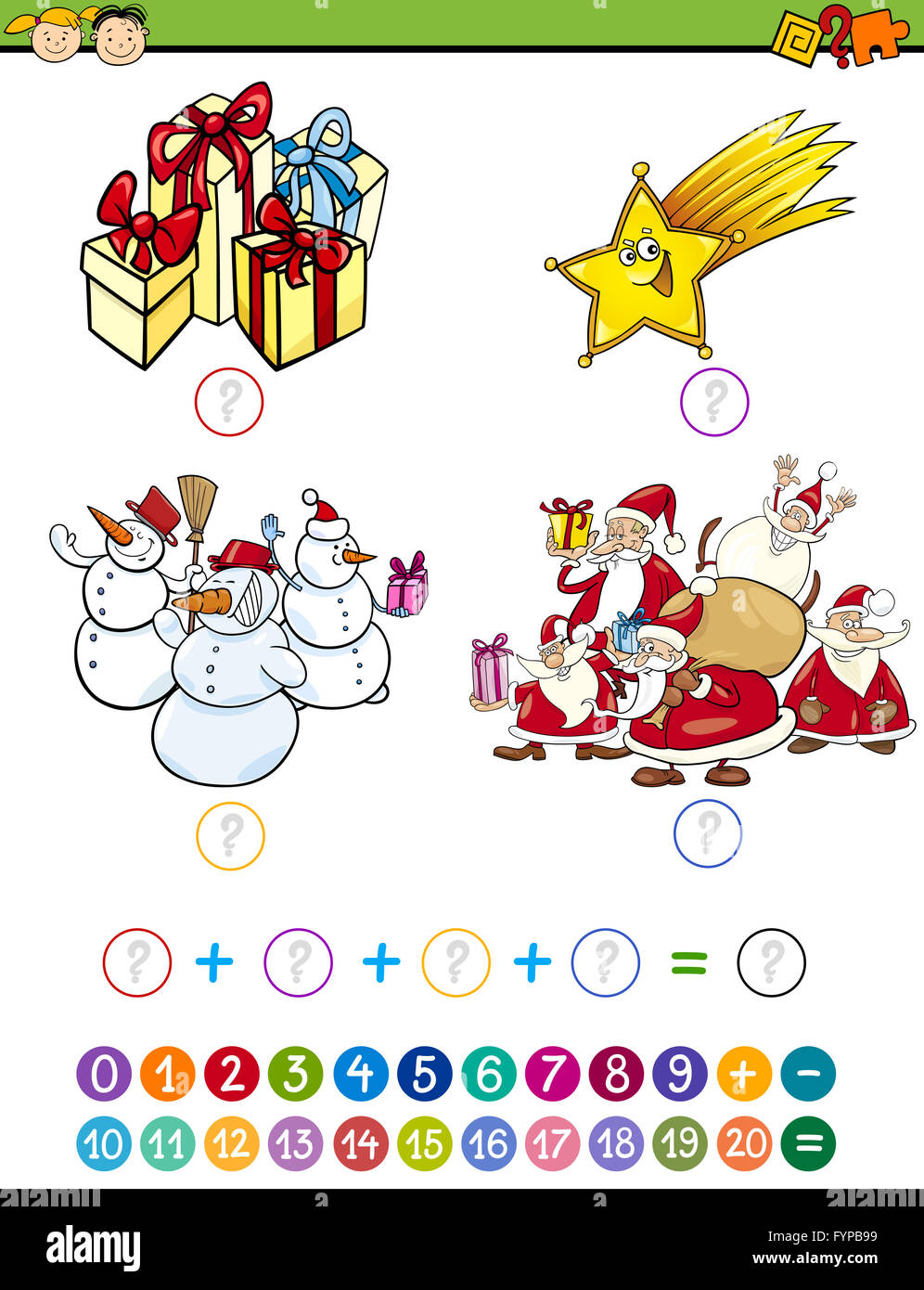math game cartoon illustration Stock Photo - Alamy
