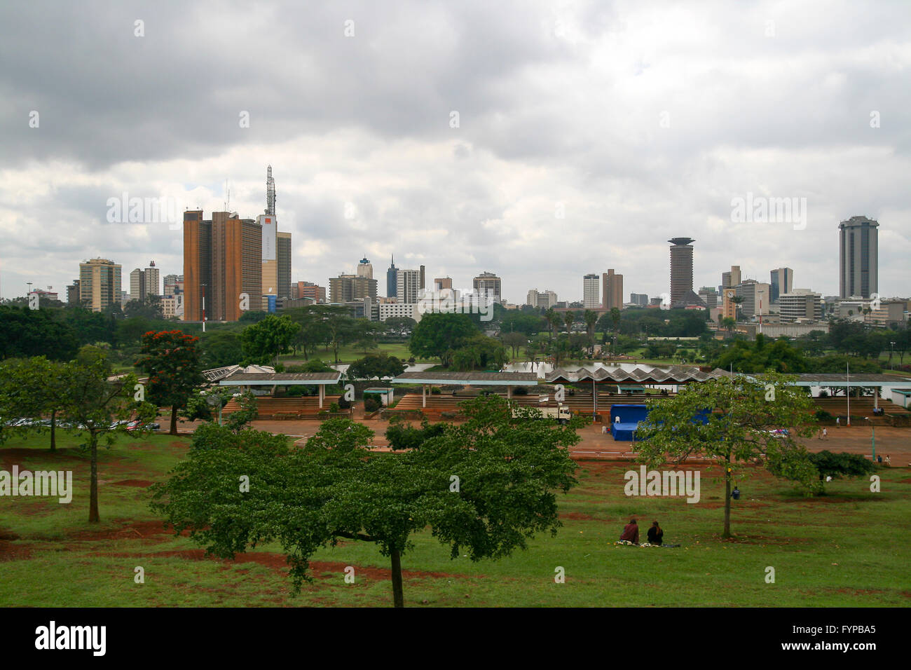 Public view point of the city of Nairobi, with the cityscape in the ...