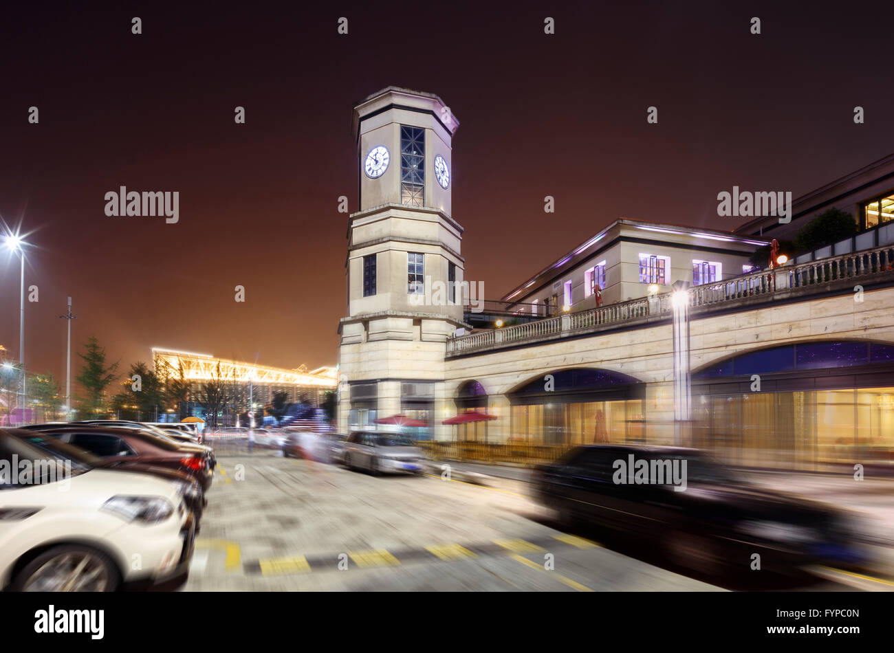 exterior of a vintage shopping mall Stock Photo - Alamy