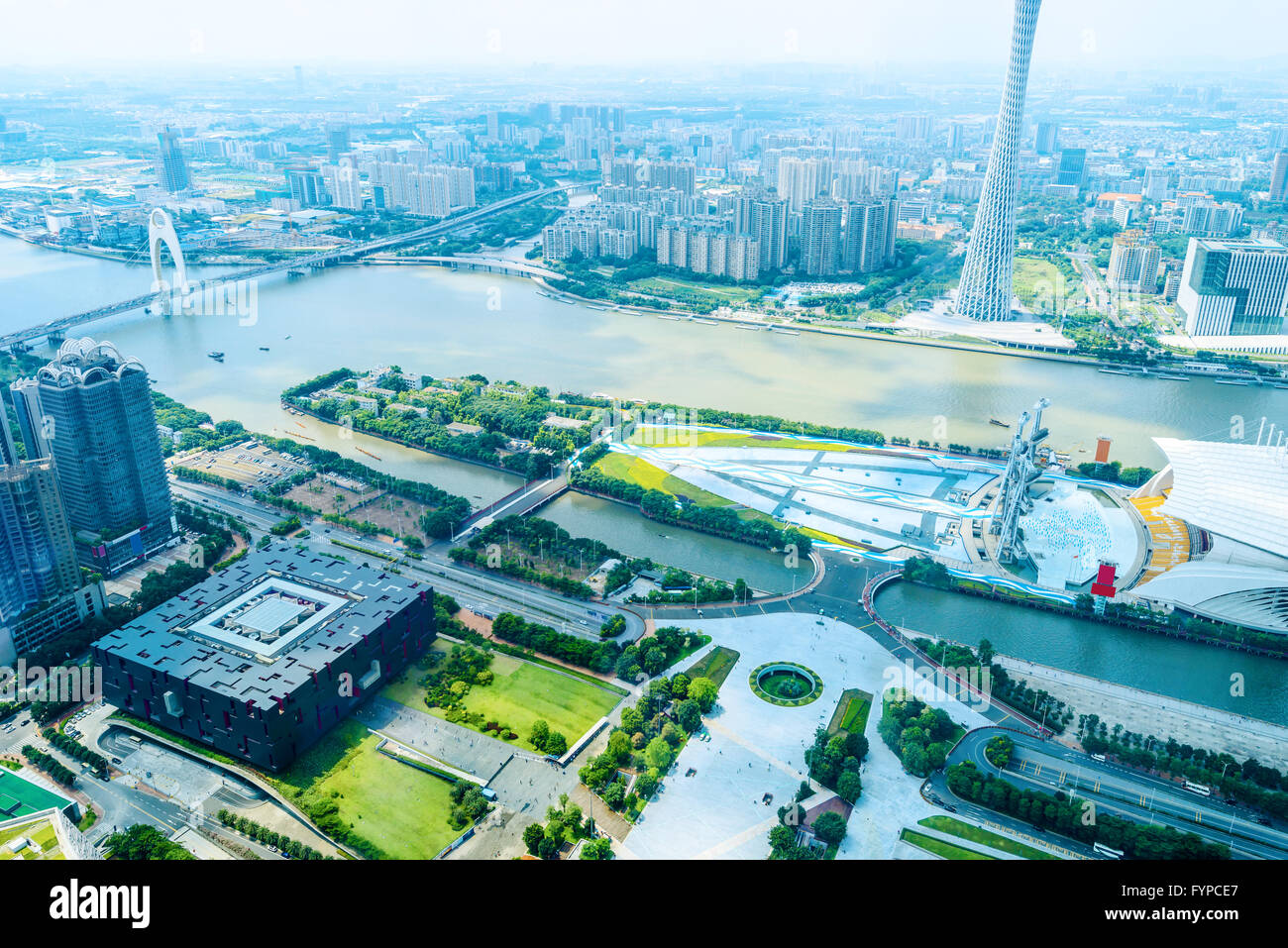 panorama of skyscrapers and a river Stock Photo - Alamy