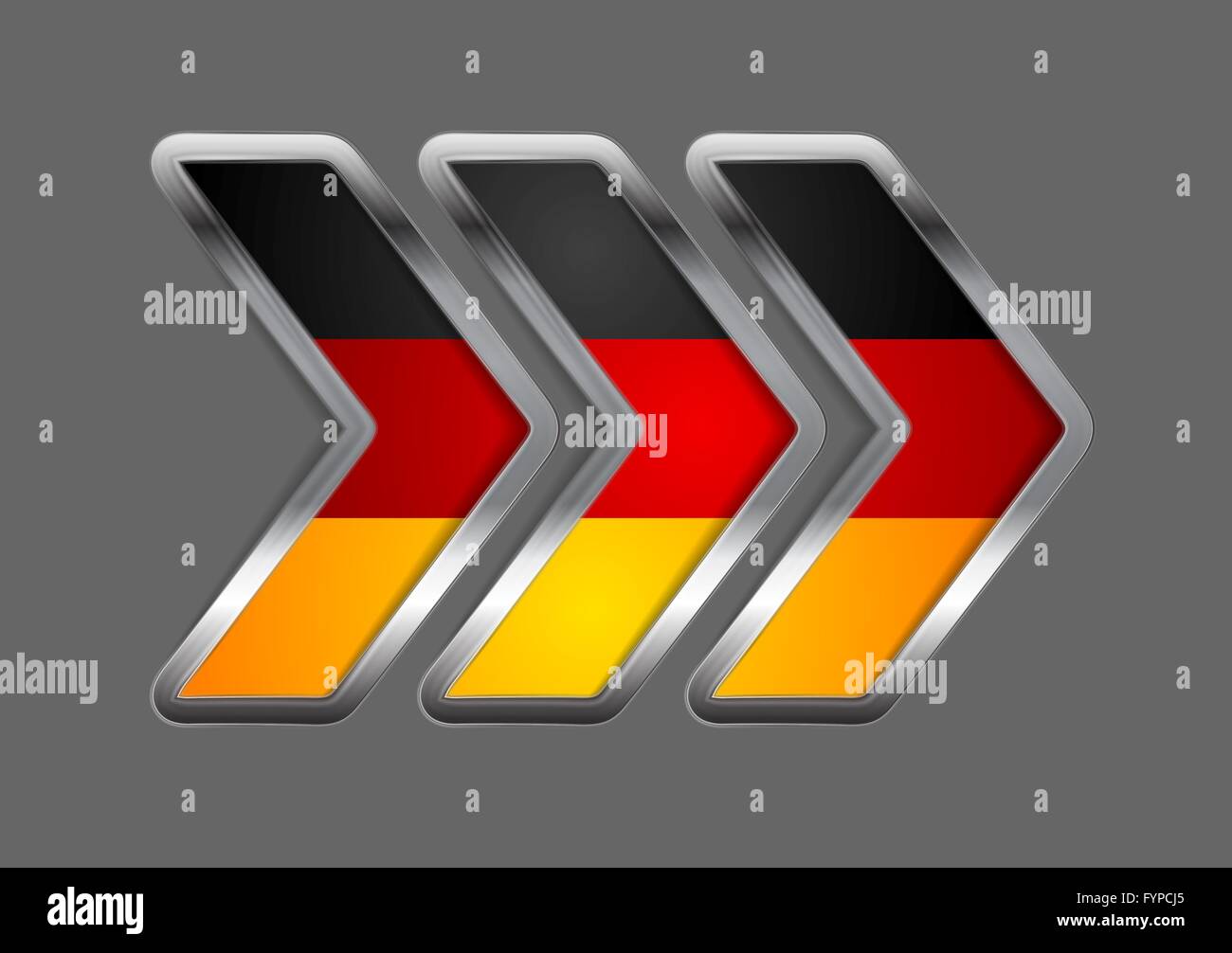 Abstract vector metallic arrow. German colors Stock Photo - Alamy