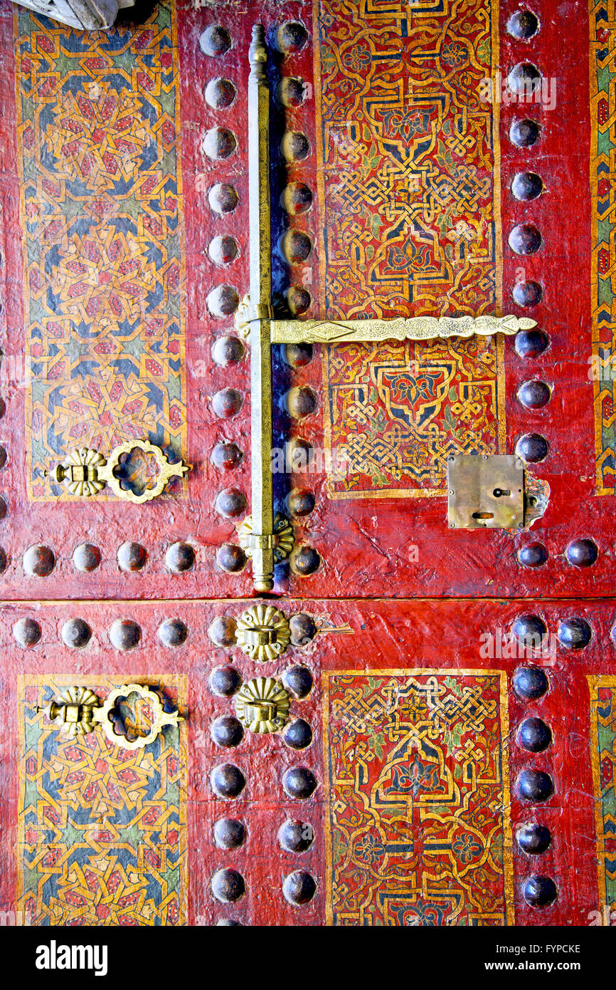 metal rusty brown morocco in africa and safe padlock Stock Photo - Alamy