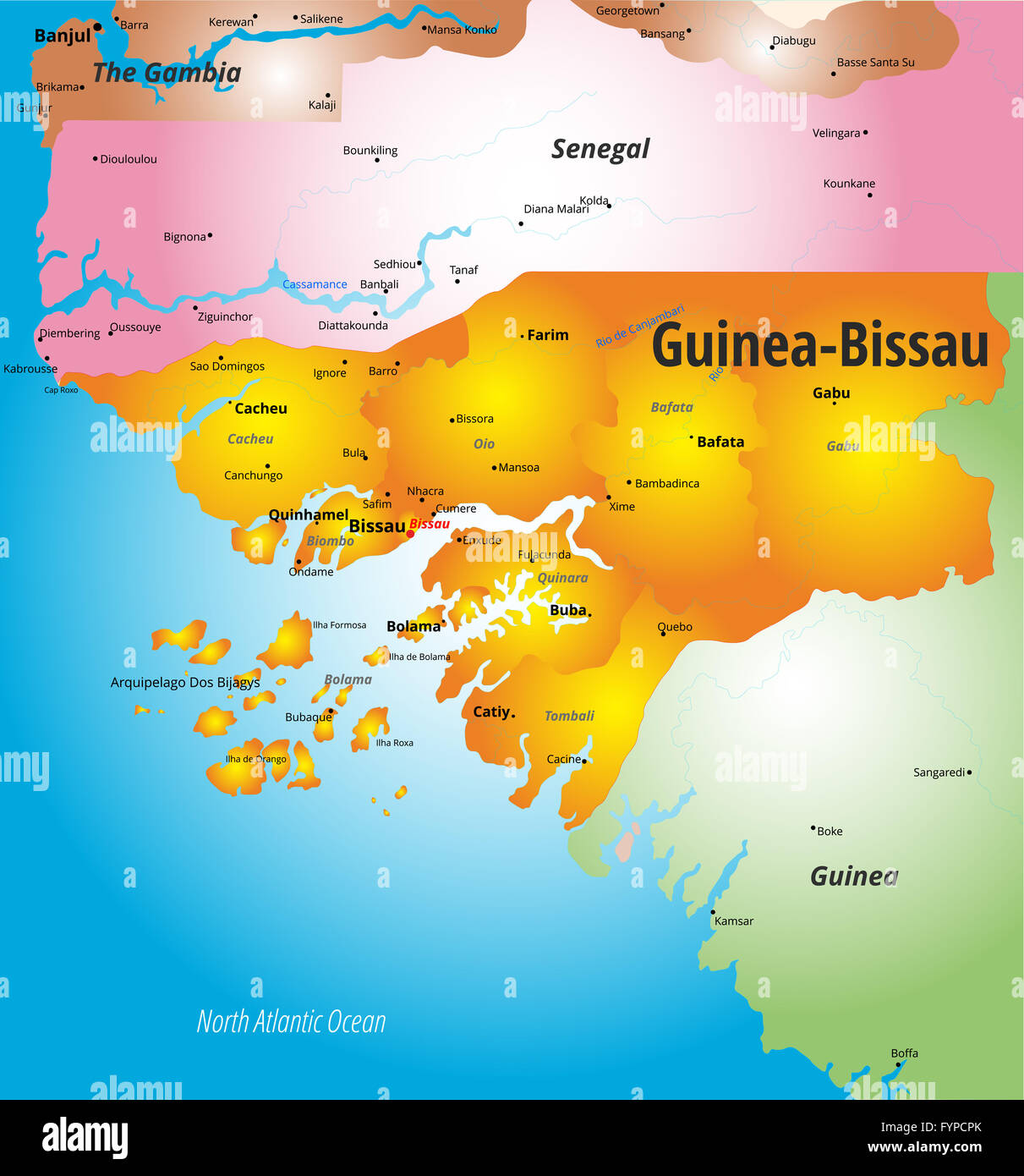 Guinea bissau political map hi-res stock photography and images - Alamy