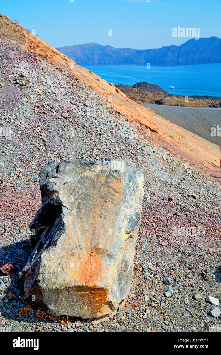 volcanic in europe santorini mediterranean sea Stock Photo - Alamy